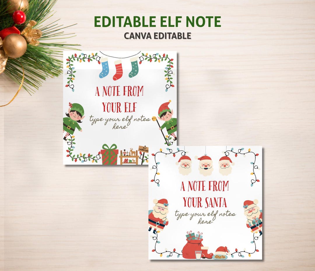 A Note From Your Elf, Elf Notes Template, Christmas Elf Notes, Santa ...