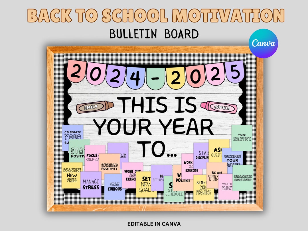 Back to School Motivational Bulletin Board, Bulletin Board Kit, Back to ...