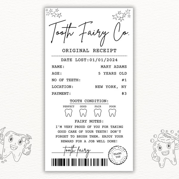 Tooth Fairy Receipt - Etsy
