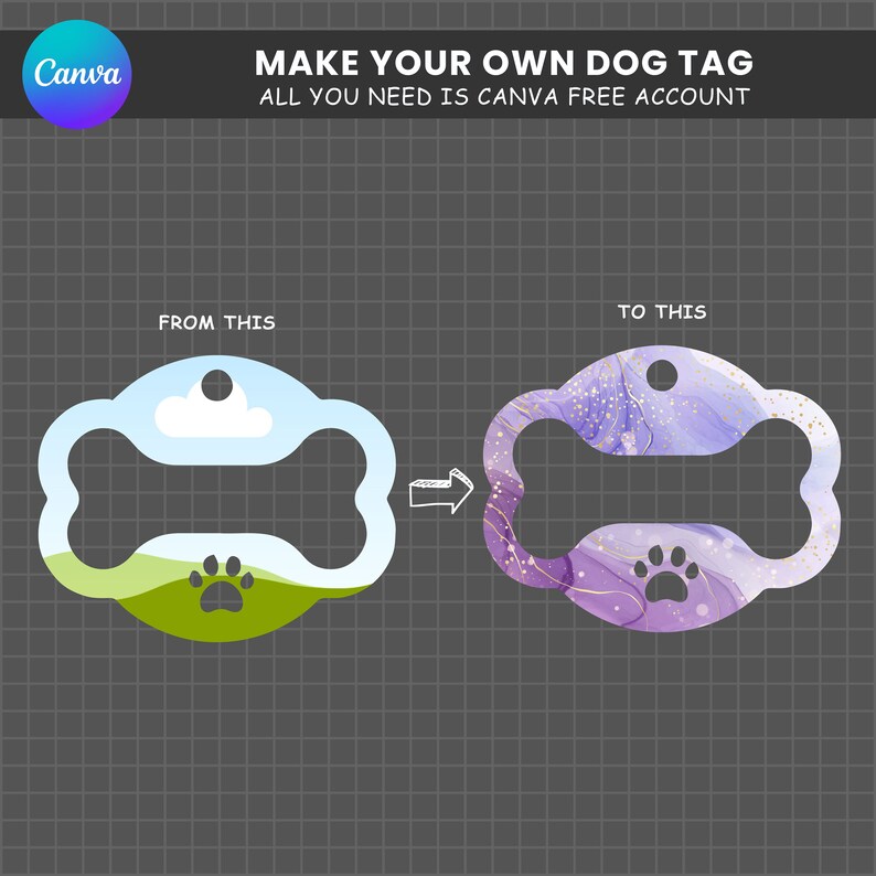 Dog Bone Clipart, Make Your Own Dog Tag on CANVA With Easy Drag ...
