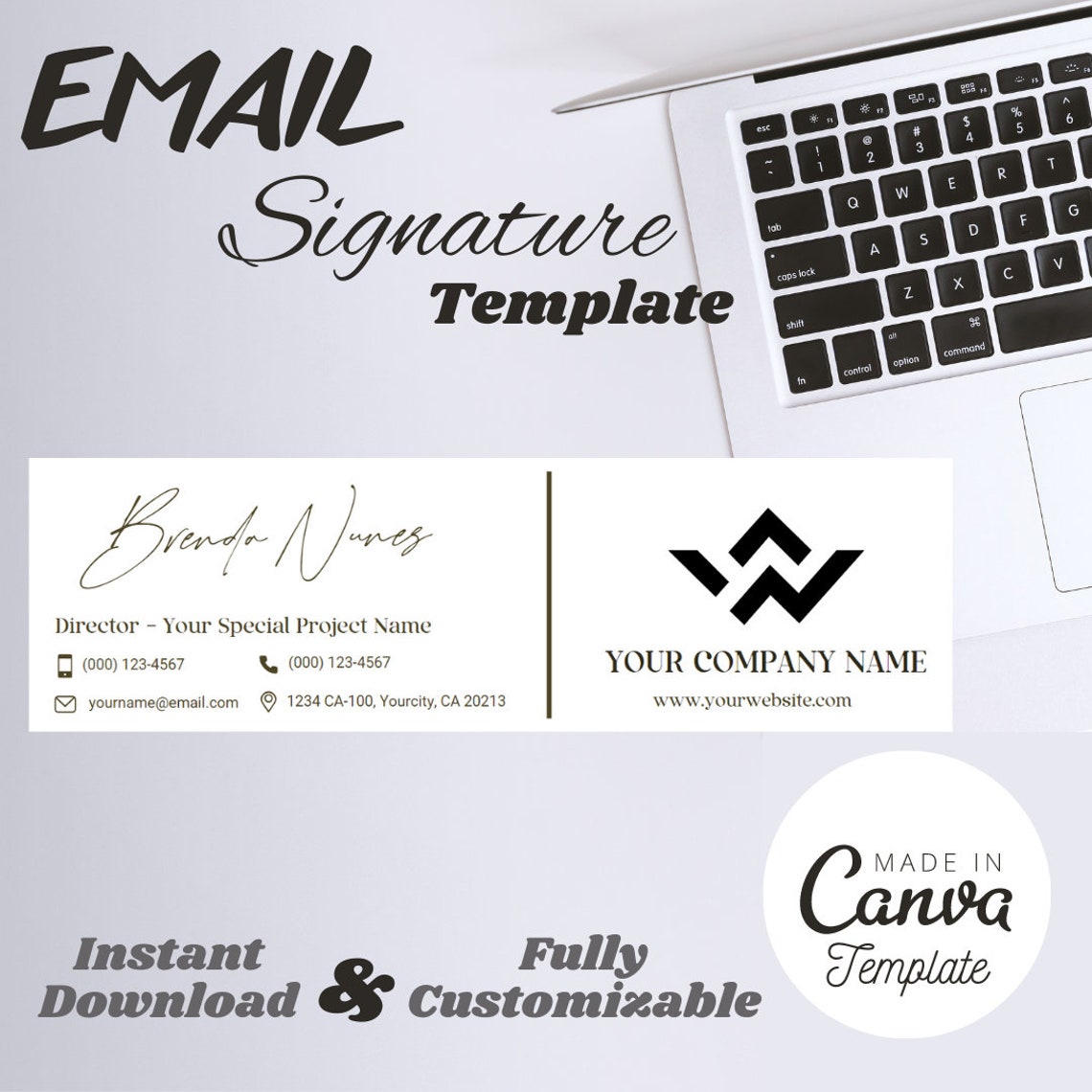 Email Signature Template Gmail Email Template Business Email - Etsy