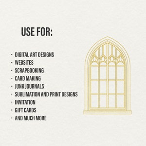 Doors and Windows Overlays Clipart, 50 Png Files Gold Architecture Line ...