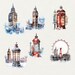 Christmas London Clipart, 39 Png Watercolor Snowy London Winter ...