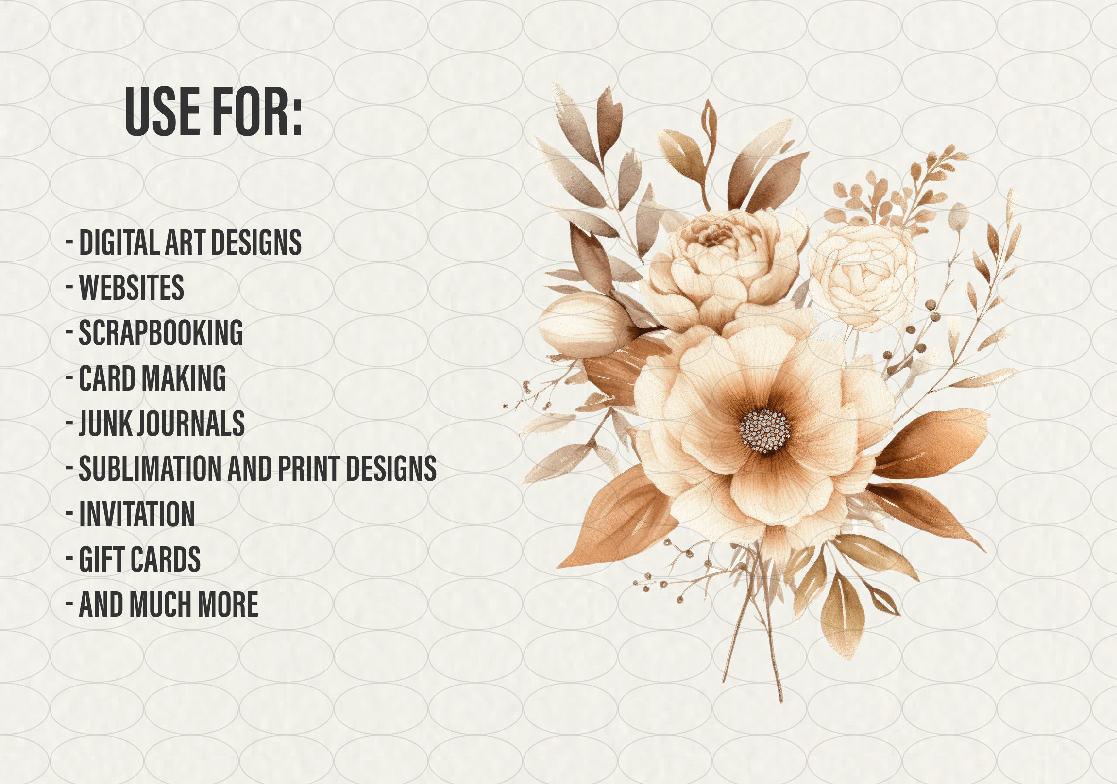 Boho Watercolor Flowers Clipart: Elegant Floral PNG Set (17 Files) - Etsy