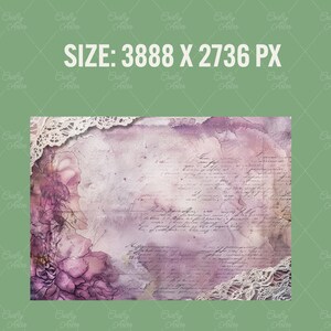 Purple Lace Digital Paper, 24 Junk Journal Printable Pages, Manuscript ...