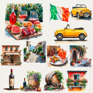 Italy Travel Clipart, 57 Png Italian Watercolor Summer, Travel Clip Art ...