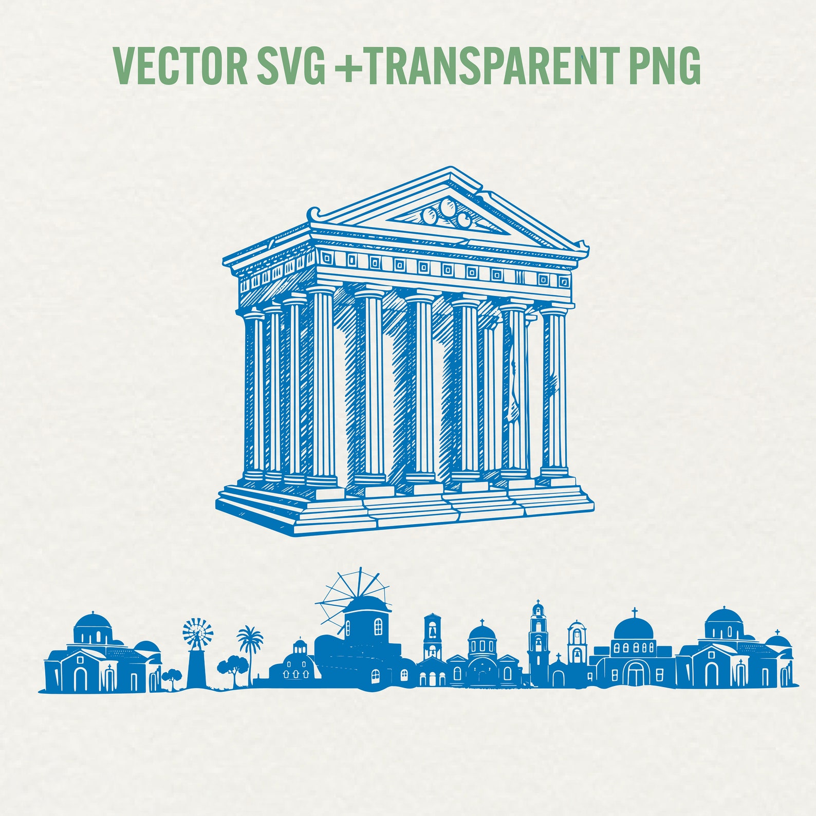 Greek Symbols Clipart Bundle: Ancient Greece Vector Graphics (PNG, SVG ...