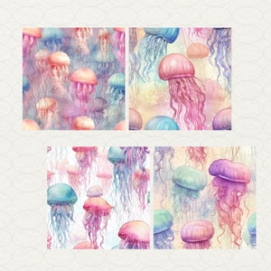 Jellyfish Seamless Pattern, 16 Ocean Jellyfish Digital Paper, Jellyfish ...