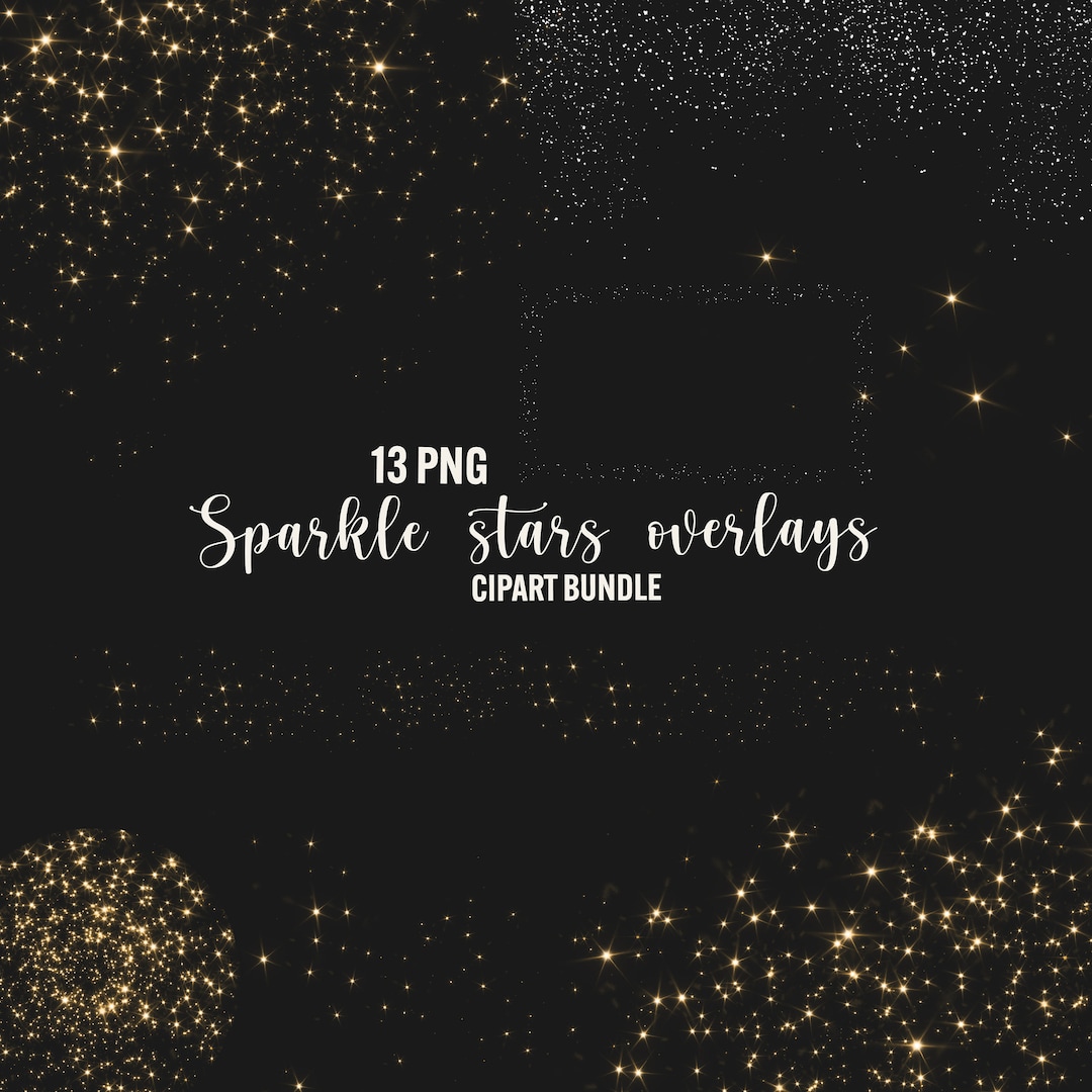 Sparkling Stars Overlays Clipart, 13 Png Gold Dust, Glitter Sparkle ...