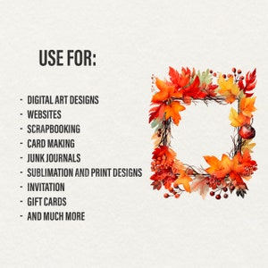 Autumn Frames Clipart, 25 Png Watercolor Flowers Frame Clipart, Floral ...