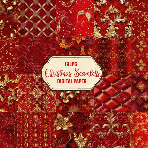 Christmas Digital Paper - Etsy