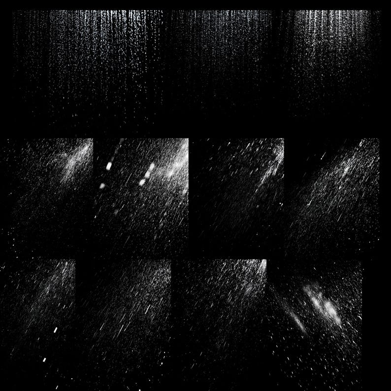 22 Realistic Rain Photo Overlays: Transparent PNG Effects (digital ...