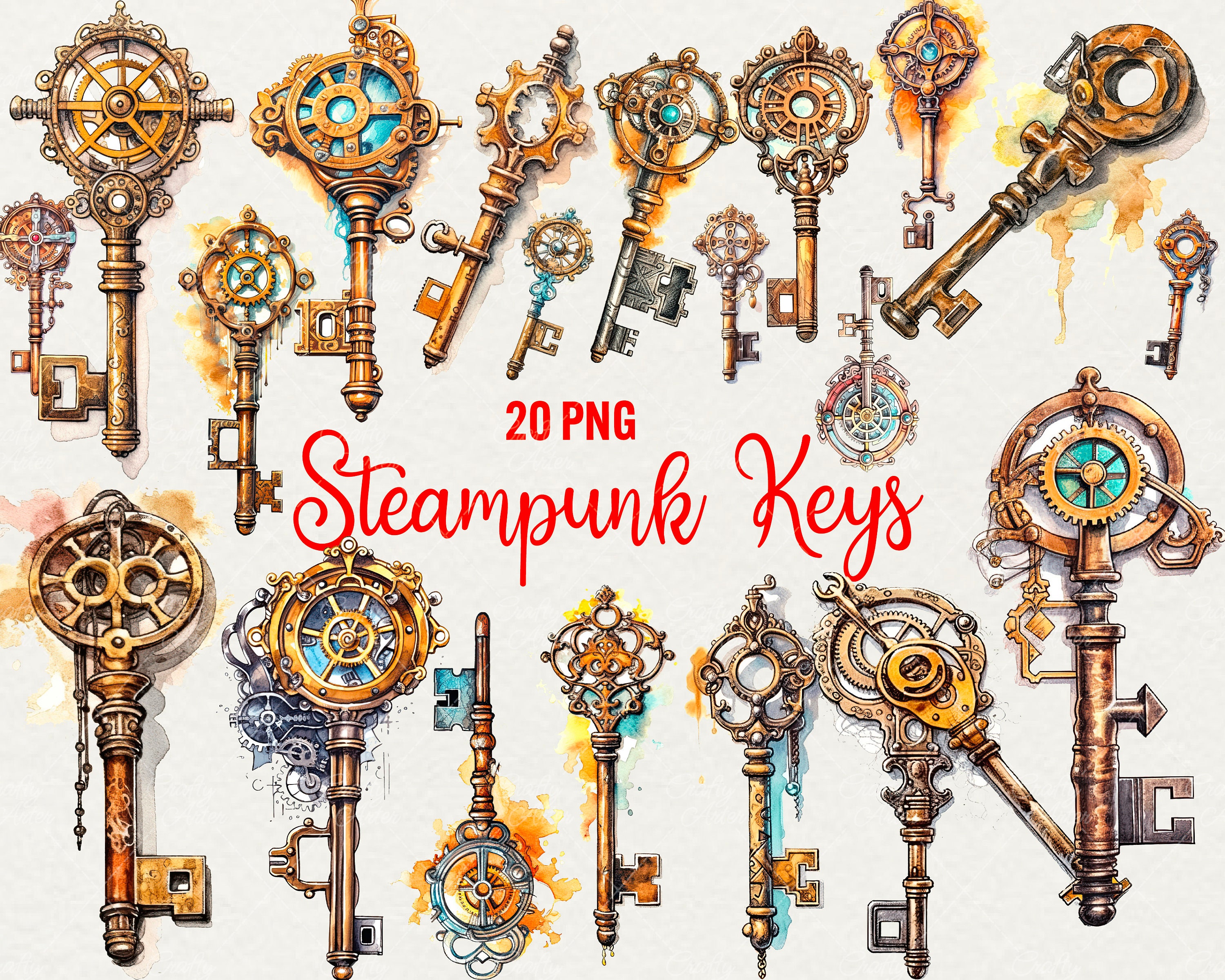 Steampunk Key Drawings