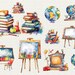 Watercolor School Clipart, Back to School Clipart, School Clipart 66 ...