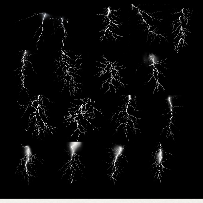 White Lightning Overlays: 28 PNG Photo Effects (commercial Use) - Etsy