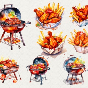 BBQ Clipart GRILL Clipart 56 PNG Delicious Fast Food Grilled Steak Bbq ...