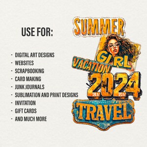 Vintage Summer Sign Clipart, 39 Png Summer Digital Stickers, Retro ...