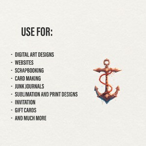 Nautical Anchor Clipart, Ocean Clipart 49 PNG Art - Watercolor Cute ...