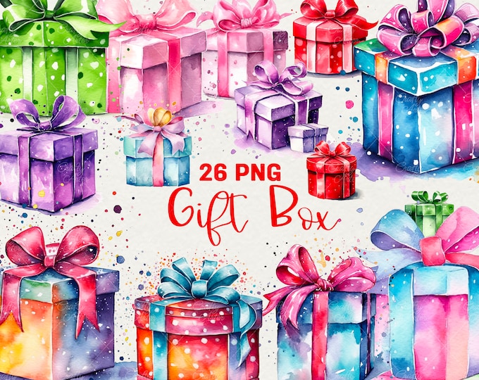 100 Luxury Gift Box Set Cliparts, Planner Clipart, Scrapbook, Bridal ...