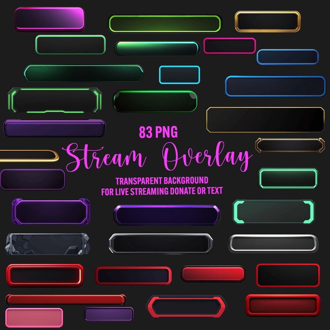 Neon Stream Overlay PNG Bundle: Twitch, Youtube, OBS Graphics - Etsy