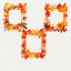 Autumn Frames Clipart, 25 Png Watercolor Flowers Frame Clipart, Floral ...
