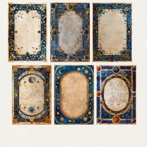 Celestial Digital Paper, 24 Printable Pages, Vintage Ephemera Scrapbook ...