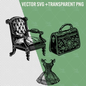 Vintage Tools Clipart, Victorian Svg/ Png Bundle, Old Furniture ...