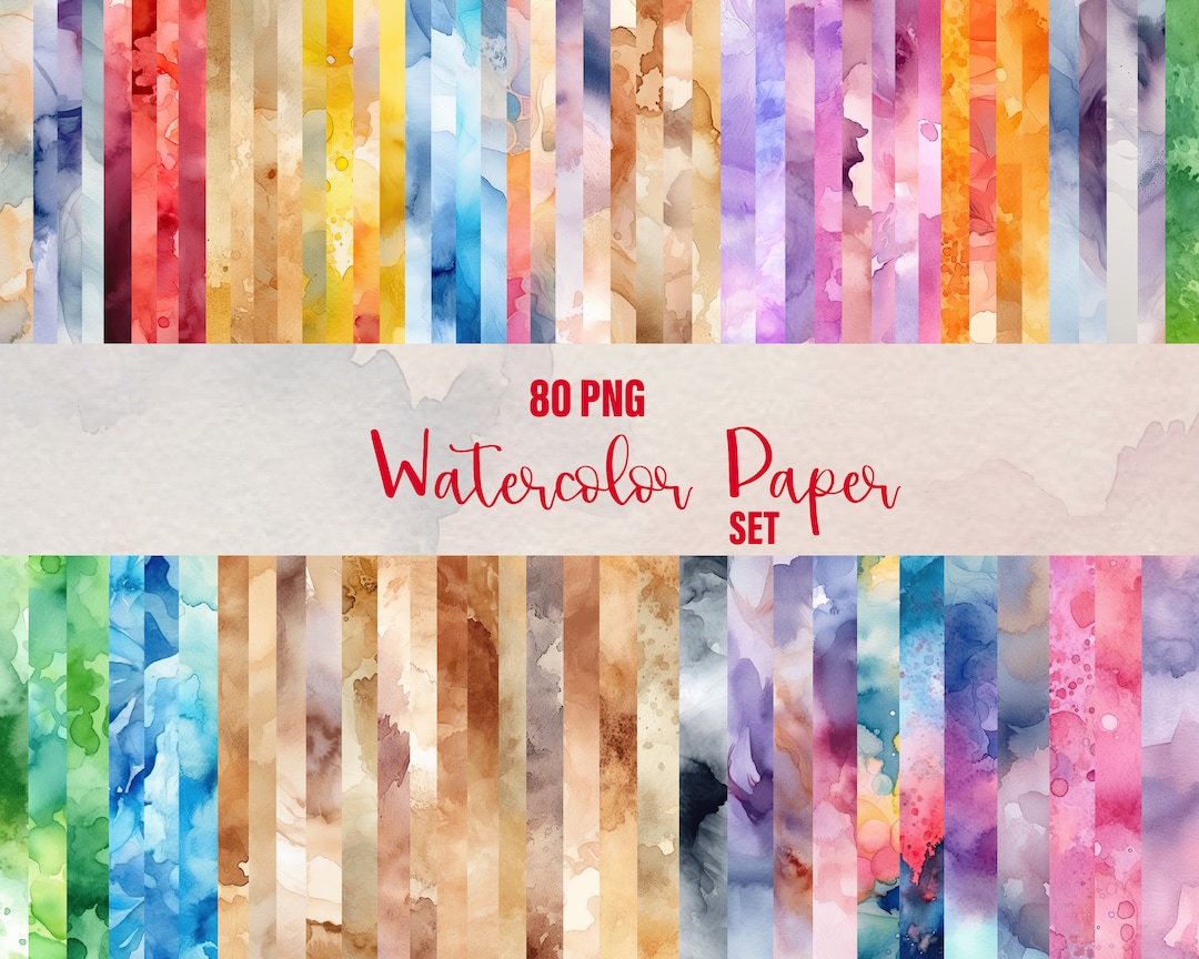 80 Watercolor Texture Digital Papers: Scrapbook Paper Pack (commercial ...