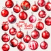 Watercolor Red Christmas Baubles Clipart: 20 PNG Ornaments (commercial ...