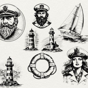 Line Drawing Ocean Clipart, Ocean Beach Clipart Nautical Clipart ...