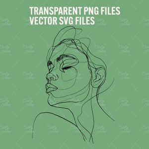 Line Art Woman Svg Clipart, 25 Svg/png Line Drawing Girls Portrait, Svg ...