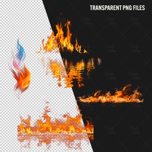 Fire Overlays Clipart: 44 Flame Effects, Transparent PNG (digital ...