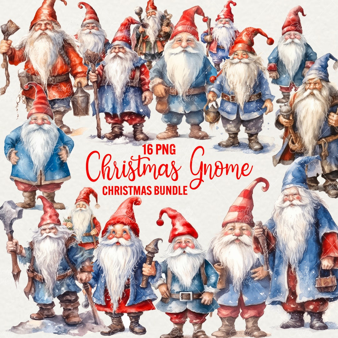 Christmas Gnome Clipart, Winter Clipart Holiday Time, Christmas Dwarfs ...