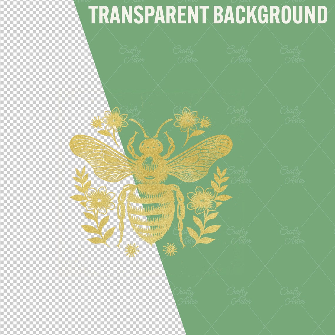 Floral Gold Bee Line Art Clipart: 22 PNG Designs (digital Download) - Etsy