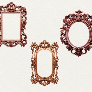 Cooper Vintage Frames Clipart Set, Cooper Ornament Bronze Frame Bundle ...