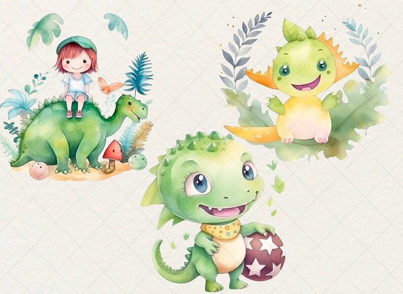 Cute Dragons Watercolor Clipart Dragon Football 7 PNG Dragon - Etsy