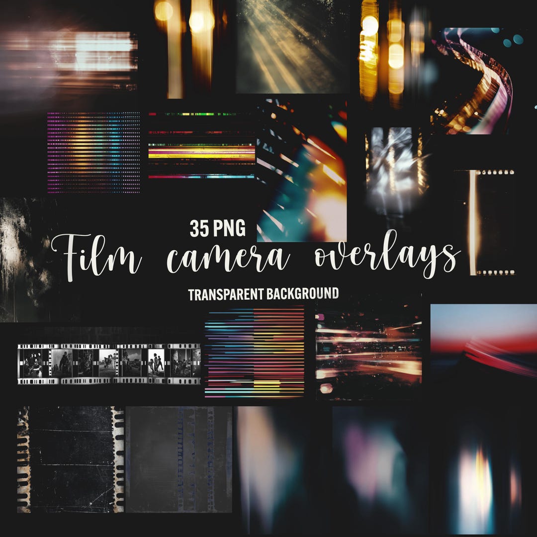 Film Overlays, 35 Png Film Camera Overlays, Film Effects, Retro Texture ...