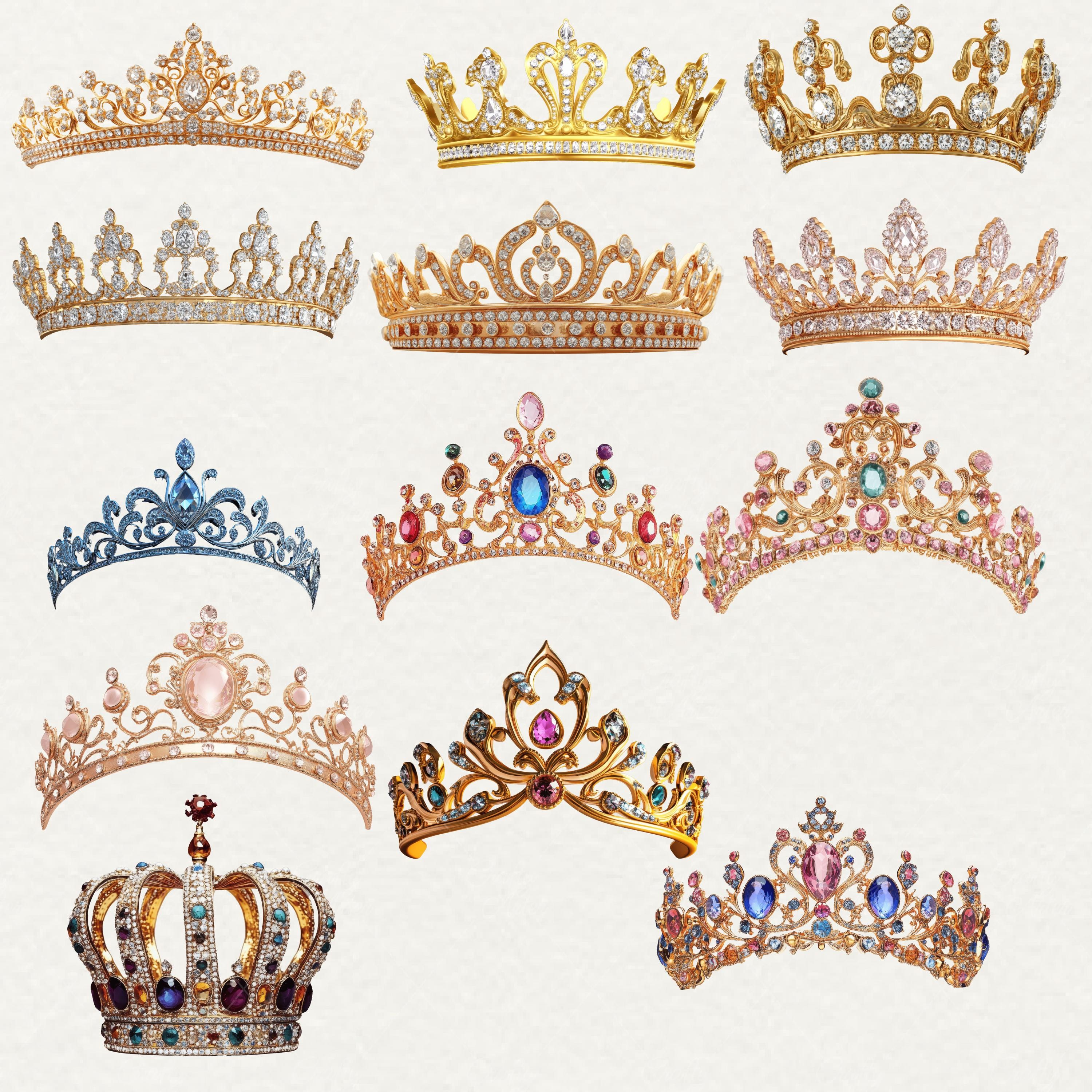 Royal Crowns Clipart: 33 PNG Tiara Overlays (digital Download) - Etsy