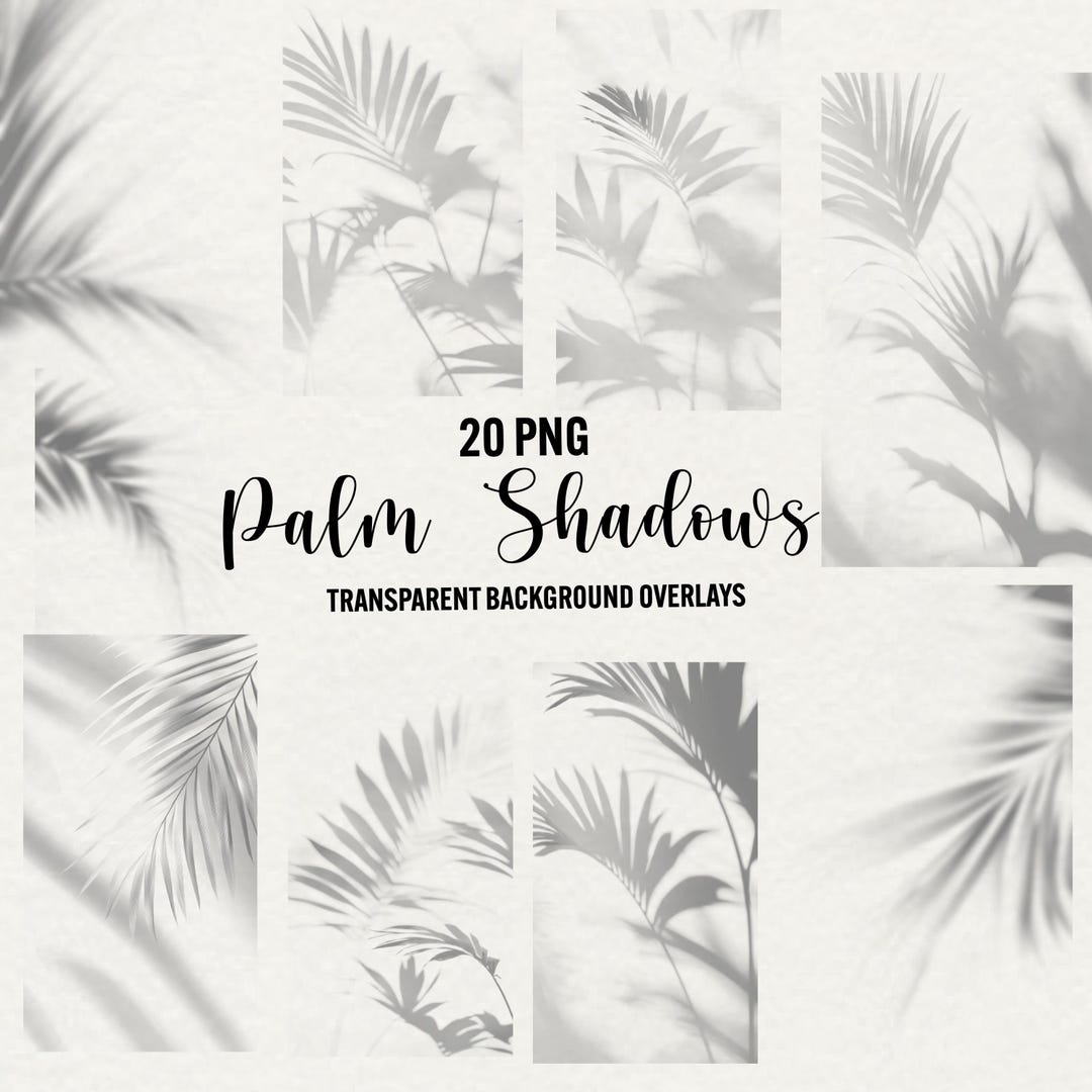 Tropical Palm Shadow Overlay: 20 PNG Photo Effects (digital Download ...