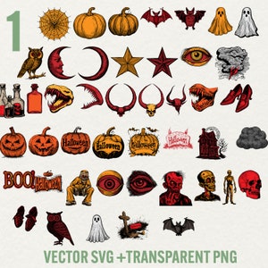 Halloween Svg Bundle, Halloween Png Clipart, Pumpkin Autumn Vector ...