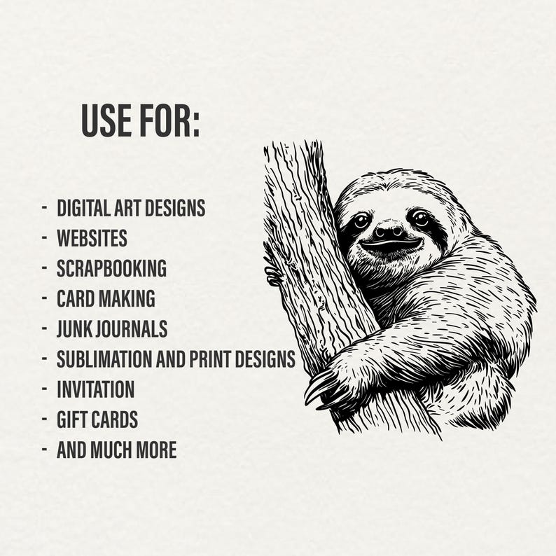 Sloth Clipart, Cute Sloth Svg, Sloth Png, Animal Graphics, Yoga Sloth ...