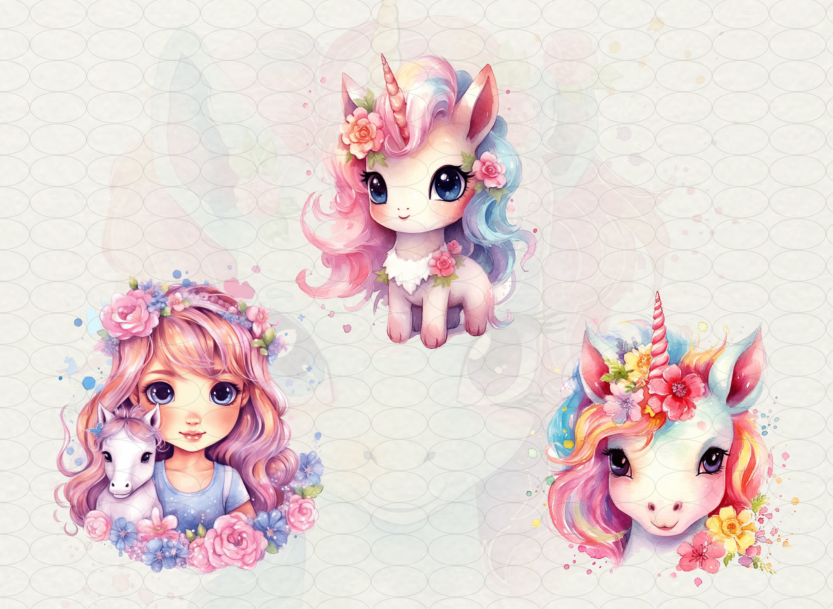 Cute Unicorn Watercolor Clipart Png Kawaii Unicorn Сlip Art - Etsy ...