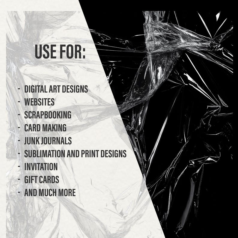 Plastic Foil PNG Overlays: Transparent Wrap Effect (digital Download ...