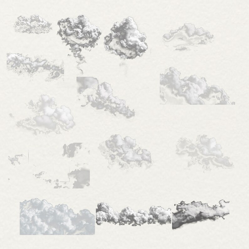 52 Cloud Photo Overlays: Realistic PNG Clipart (digital Download) - Etsy