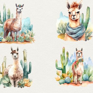 Watercolor Llama Clipart, 28 PNG Llamas Watercolor Clipart Animals ...