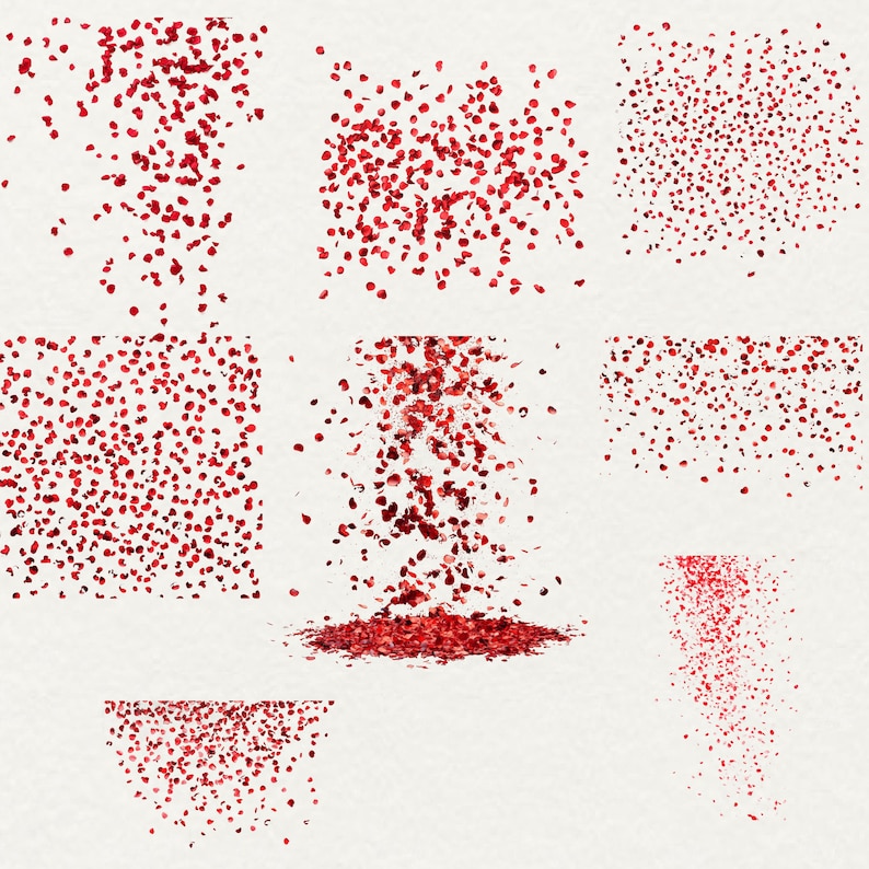 Falling Red Rose Petals PNG Overlays: Romantic Photo Effects ...