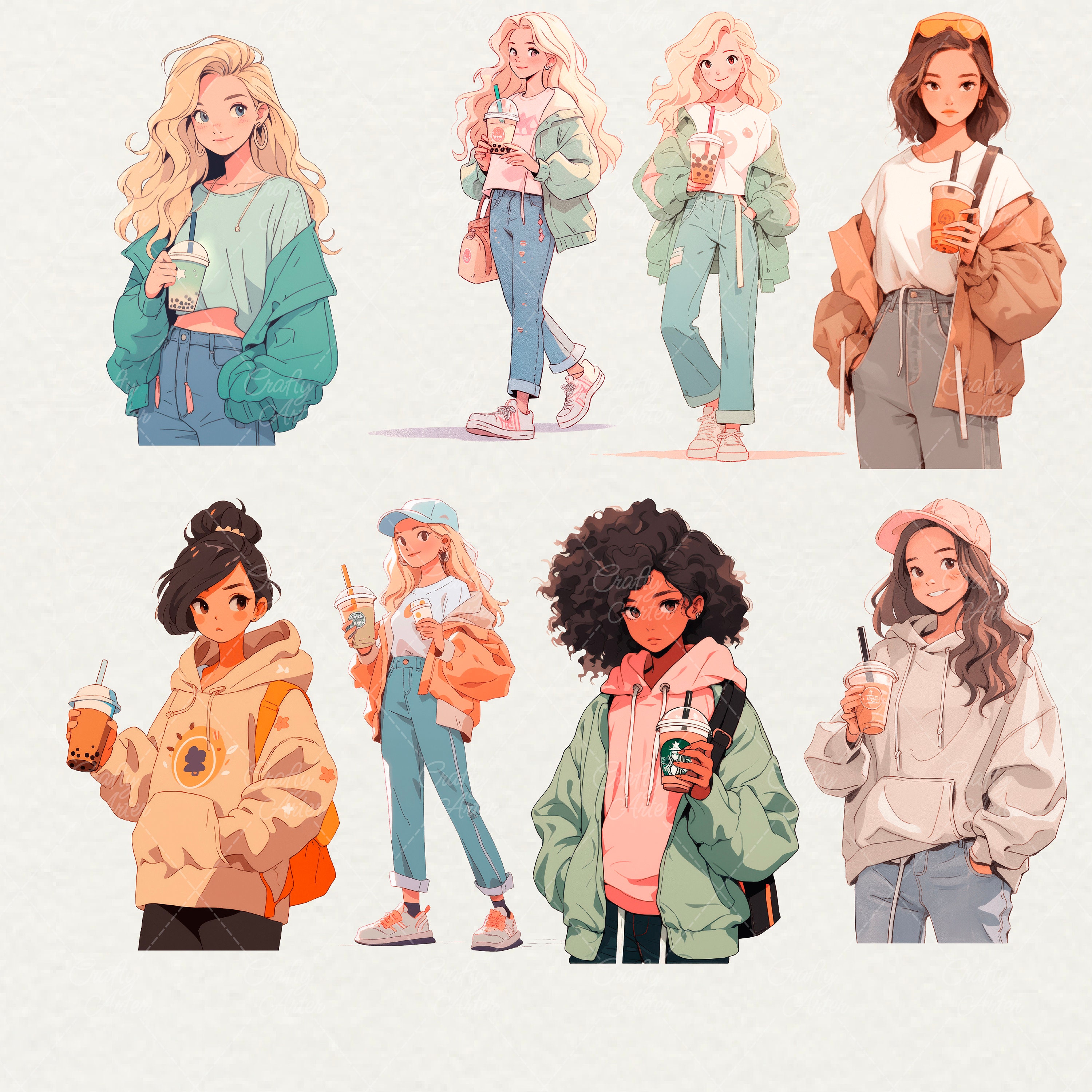School Girls Clipart, 47 Png Fashion Teenager Girls, Cute Student Girl ...