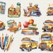 Watercolor School Clipart, Back to School Clipart, School Clipart 66 ...