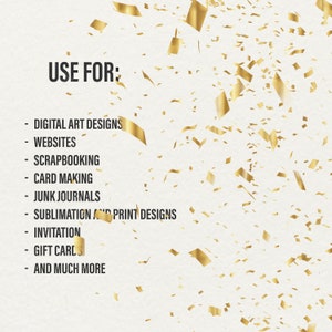 Gold Confetti Overlays, 25 Png Golden Realistic Confetti, Gold Foil ...