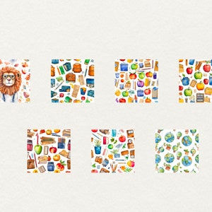 Back to School Digital Paper, 31 Seamless School Texture, Digital ...